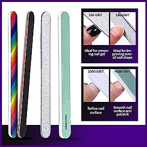 HNYYZL Gel Nail Polish Remover Tools Kit with 10 Plastic Nail Clip, 550 Lint Free Nail Wipes Cotton Pads, 100ml Nail Polish Remove Bottle, Nail File Grit 100/180, 1 Nail Brush, and 2 Cuticle Pusher