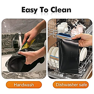 LARMAZEN Slow Cooker Liners for 6 – 8 QT Crockpot & Hamilton Pot, Allows Cooking 3 Foods At Once,Reusable Silicone Slow Cooker Divider Insert,Leakproof/Dishwasher Safe/BPA Free (Black)