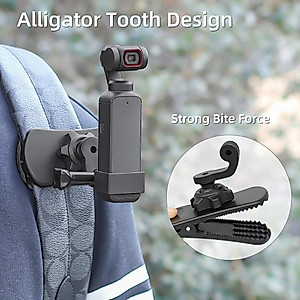 Osmo Pocket Backpack Quick Clip Mount,360 Degree Rotation Backpack Strap Knapsack Shoulder Mount with Extended Border Compatible with DJI Osmo Pocket,Osmo Pocket 2