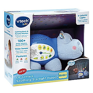 VTech Baby Lil' Critters Soothing Starlight Hippo, Blue