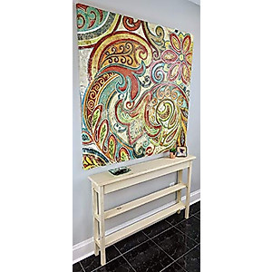 46" Narrow Console Sofa Table - Unfinished Foyer Pine Table With 2 Bottom Storage Shelf