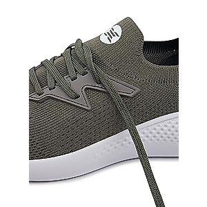 RBX Women's Slip On Athletic Training Shoe Lightweight Running Sneaker Quick Dry Mesh Breathable Gym Shoe Easy Slip On Lace Up Sneakers for Walking, Workouts, Commuting, Casual Wear Olive 7.5