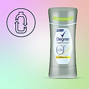 Degree 0% Aluminum Free Deodorant Uplifting Citrus 4 Count 48H Odor Protection Deodorant for Women 2.6 oz