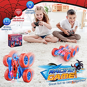 JovialToyz RC Cars Toys for Boys Ages 5-7 Remote Control Stunt Car Outdoor Toy for 3 4 5 6 7 8 9 10 Year Old Boy Girl Birthday Gifts 360° Flip 4WD Rechargeable Car for Boys Kids Age 6-12