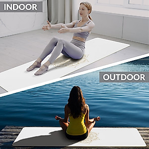 Cifupy Yoga Mat PU Travel Yoga Mat, Non Slip Exercise Mat with Carry Bag, All-Purpose Fitness Mat with High Density Anti-Tear Surface for Women, Ideal for Pilates Workout (72'' x 26'' x 1.5/5mm Thick)