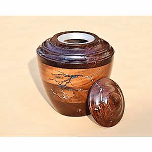 Rosewood Fractal Decorative urn Funeral Urn Pet Loss urn Memorial urn Wooden urn Box Lichtenberg Figure Resin urn for Ashes Cremation urn Urn for Human Ashes (Large up to 200 lb)