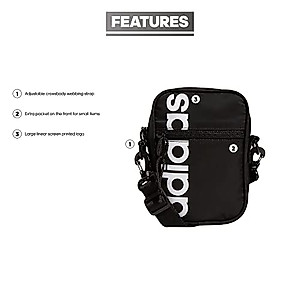adidas Unisex Core Festival Crossbody, Black/White, One Size