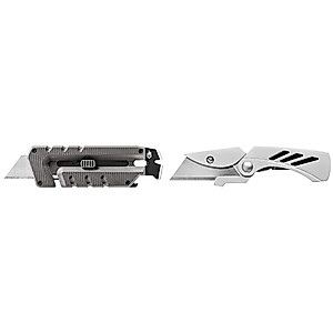 Gerber Gear Prybrid Utility Knife with Pry Bar - Multi-Tool Pocket Razor Knife with Retractable Knife Blade & EAB Lite Pocket Knife with Money Clip - 1.5" Blade Length Folding EDC Knife