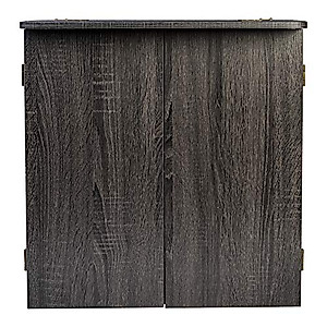 DMI Sports Paris Bristle Dartboard Cabinet Sets - Includes LED Lighting or Electronic Scoring Option, Rustic Grey (D4400W)