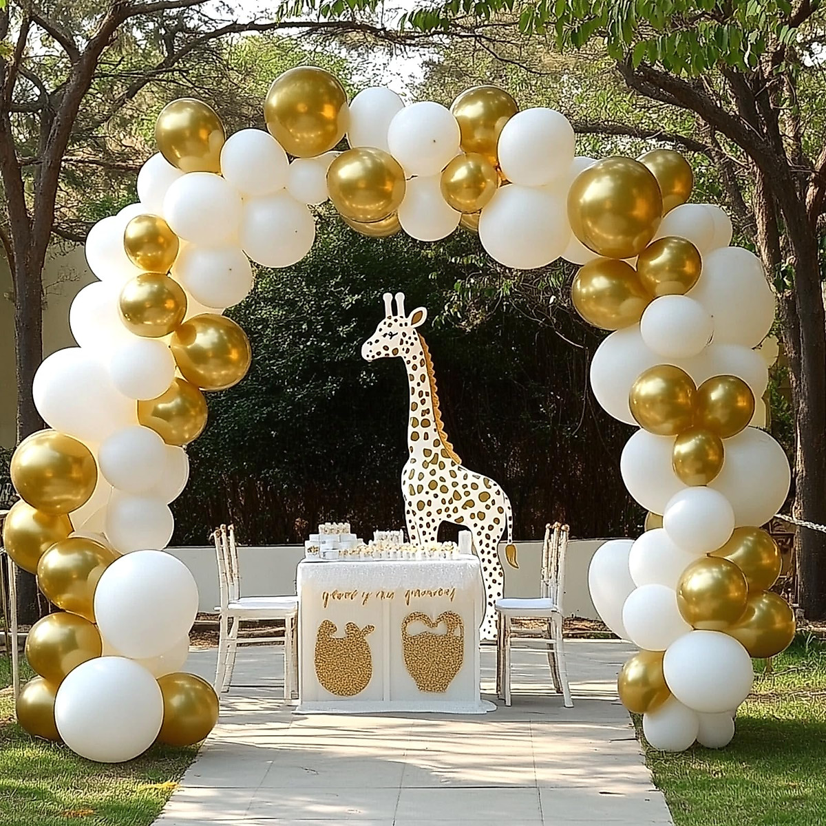 RUBFAC Gold Balloons, 120pcs 5 Inch Chrome Metallic Latex Gold Balloon for Party Supplies Birthday Anniversary Festival Baby Shower Wedding Engagement Decoration