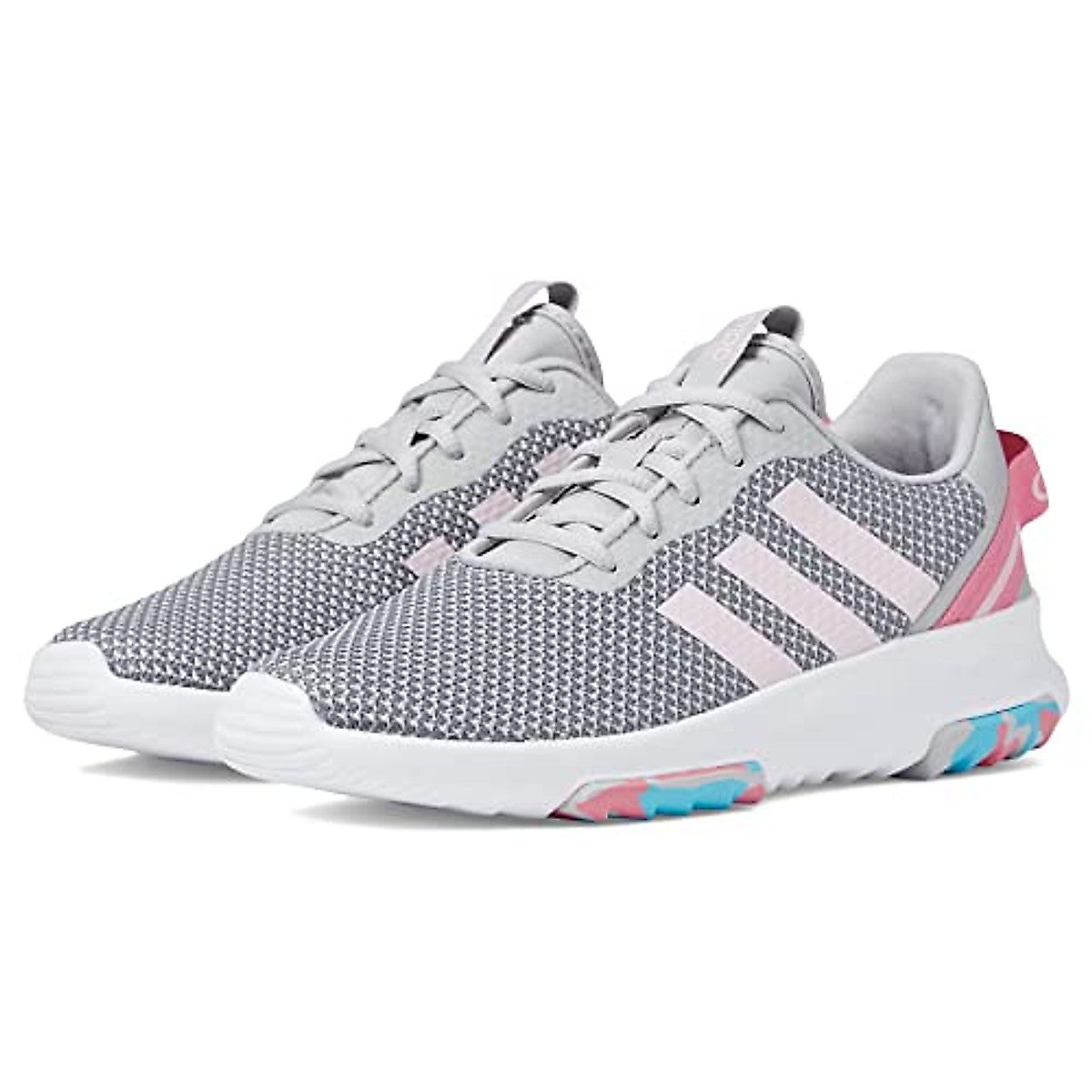 adidas Racer TR 2.0 Running Shoe, Grey/Clear Pink/Rose Tone, 2 US Unisex Little Kid