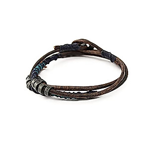 Wakami Double Wrap Bracelet | Boho Jewelry For Women and Men | Waxed Thread And Zinc Alloy Metal Beads, Fair Trade, 6-10in | Handmade by Artisans, Braided Indie (4 Elements)
