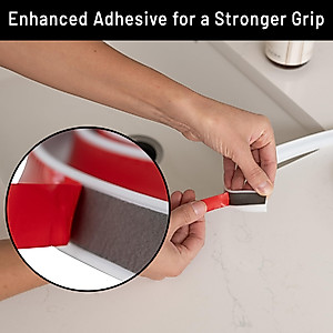 118 Inch Collapsible Shower Threshold Water Dam Adhesive Silicone 0.47 High Shower Dam Water Stopper Barrier For Bathroom Kitchen Splash Guard Edge Trim Strip For Dry and Wet Separation (White)