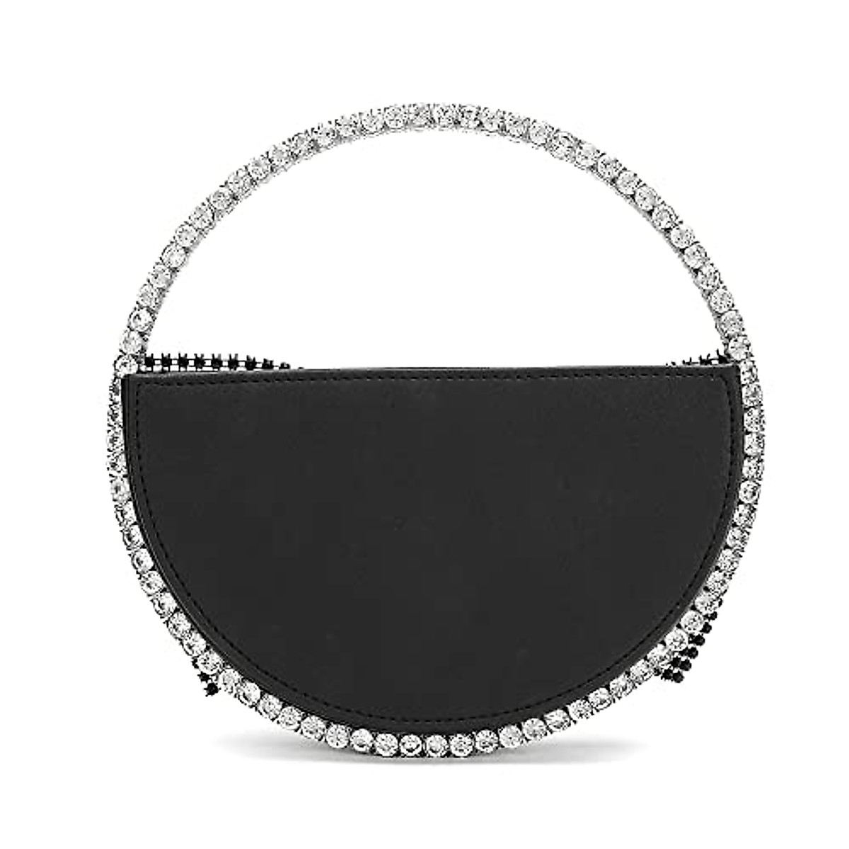 Evening Clutch Bag for Women Rhinestone Diamond Frame Wedding Party Circular Clutch Purse Handbag