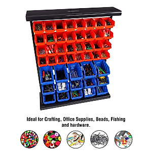 Stalwart 75-ST6079 orage Rack Organizer- Wall Mountable Container with Removeable Drawers for Tools, Hardware, Crafts, Office Supplies and More by Stalwart