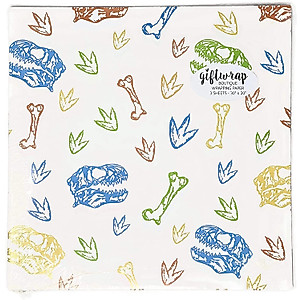 Stesha Party Dinosaur Gift Wrapping Paper Birthday Wrap Folded Flat 30 x 20 Inch (3 Sheets)