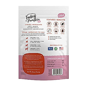 Pet Jerky Factory Premium Dog Treats | 100% Human Grade | USA Made | Grain Free | Turkey and Pumpkin, 5 oz.