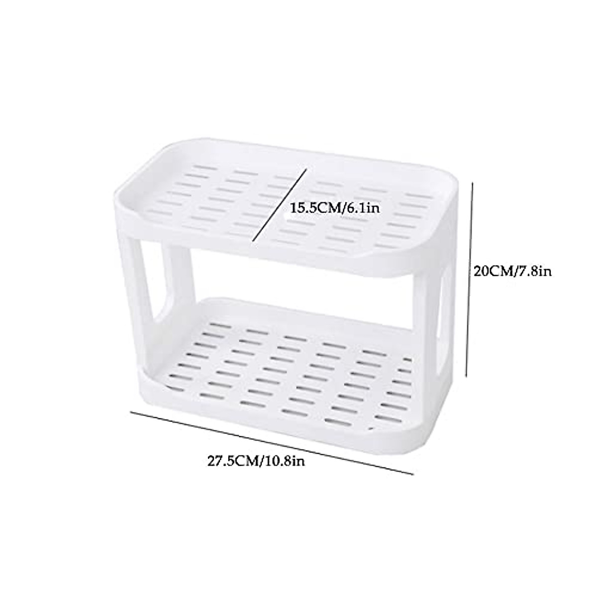 FIZZOQI Double Plastic Storage Rack Family Bathroom Kitchen Storage Rack Sundries Storage Rack Cosmetics Storage Rack Creative Office Desktop Rack