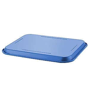 MAHIONG 15 Pack 14 x 10 Inch Blue Large Fast Food Tray, Rectangular Plastic Cafeteria Trays Restaurant Serving Trays, School Lunch Trays