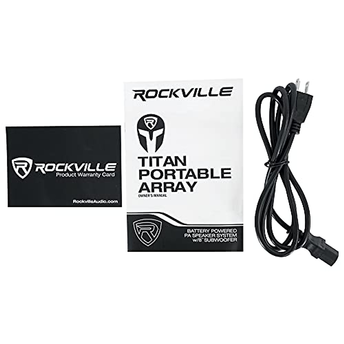 Rockville Titan Portable Array Battery Powered PA DJ Speaker System w/Subwoofer, Black