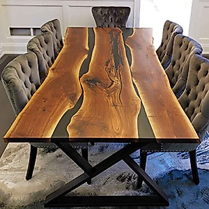 Epoxy Table, Epoxy Resin River Table, Live Edge Wooden Table, Natural Wood,Dining Table, Natural Epoxy Table, Resin Table