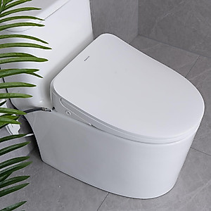 Aquatiz Auto Open Close Bidet Toilet Seat, Elongated with Endless Warm Water, Seat Heating, Night Light, Warm Air Dryer, Advanced Bidet Attachment for Toilets