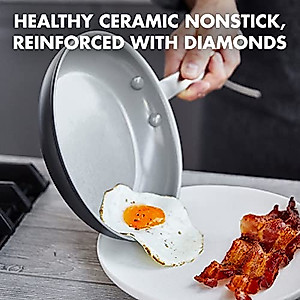 GreenPan Chatham Hard Anodized Healthy Ceramic Nonstick, 8" Frying Pan Skillet, PFAS-Free, Dishwasher Safe, Oven Safe, Gray