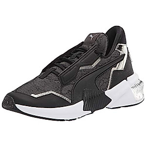 PUMA womens Provoke Xt Cross Trainer, Puma Black-metallic Silver, 7 US
