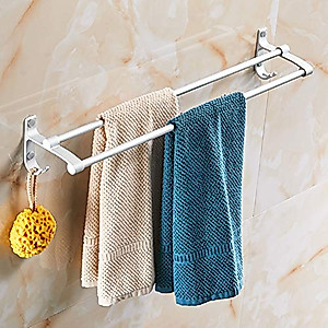 Towel Hooks Towel Bar Double Towel Hanger Holder Wall Mounted Metal Bath Towel Rack Organization for Bathroom () 48cm Towel Hook