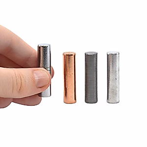 4pc Metal Cylinder Set - Aluminum, Zinc, Copper & Steel - 1.5" x 0.4" - for Density Investigation, Specific Gravity & Specific Heat Experiments - Eisco Labs