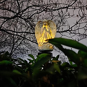 XURLEQ Garden Solar Light Outdoor Decor, Resin Angel Solar LED Light for Outdoor, Waterproof Light for Flower Fence Lawn Passage Walkway Courtyard Party Decoration, Angel