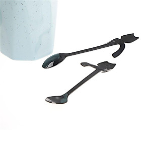 4 Pcs/Set Coffee Spoon Mini Cat Hugging Kitty Spoon,Tea Soup Sugar Dessert Appetizer Seasoning Bistro Spoon,Hanging Cup Spoon by OBANGONG