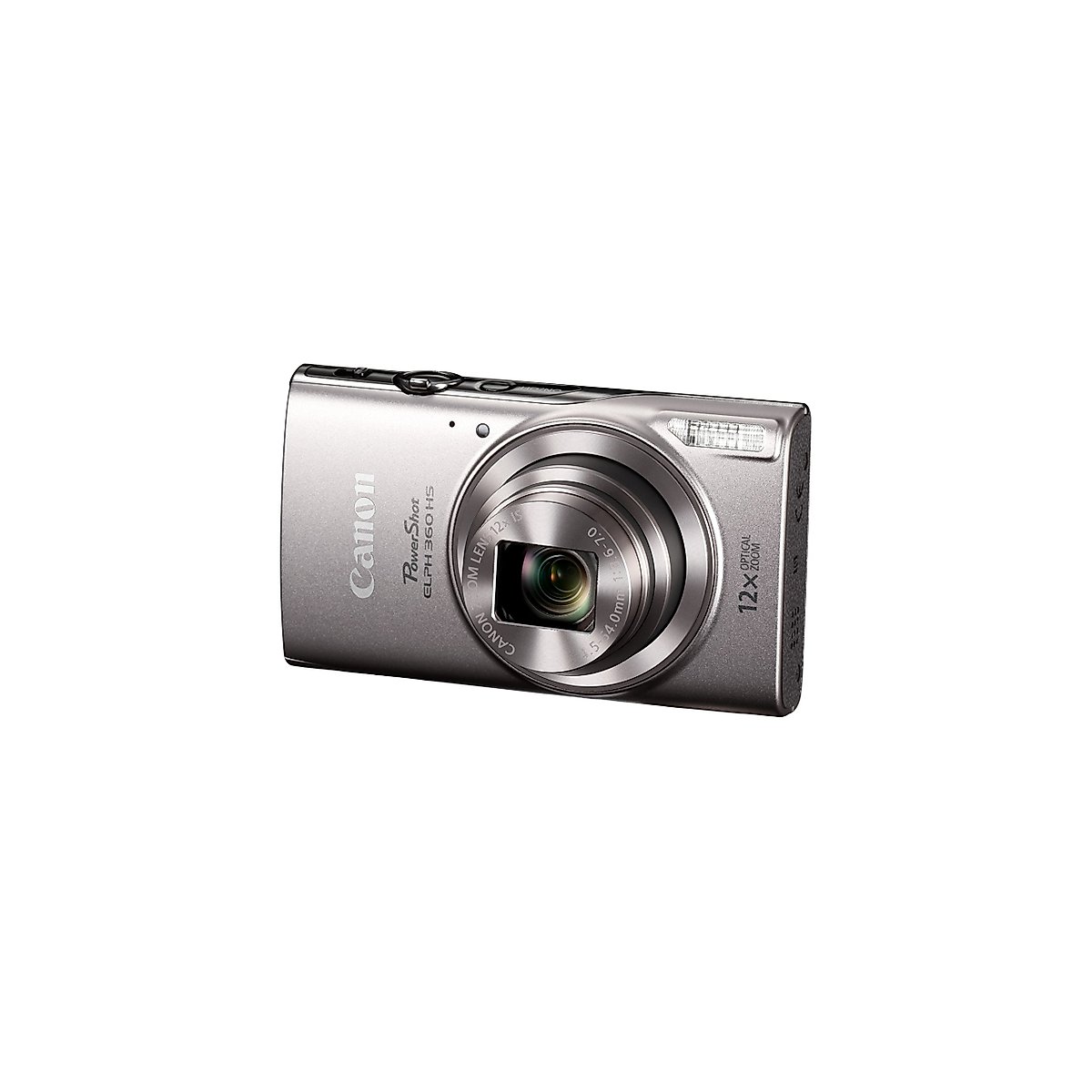 Canon PowerShot ELPH 360 Digital Camera w/ 12x Optical Zoom and Image Stabilization - Wi-Fi & NFC Enabled (Silver) (Renewed)