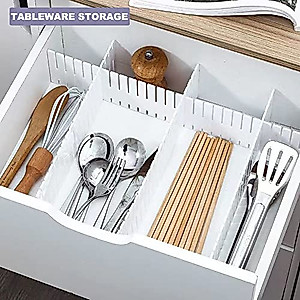 Drawer Dividers Adjustable Organizer 32Pcs - Suitable for Socks,Underwear,Makeup,Tidy Kitchen, Bedroom,White Dresser