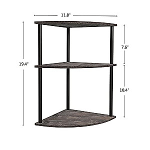 JOIN IRON Desktop Corner Stand, 3 Level Corner Storage Organizer, for Small Spaces, Home Office, Kitchen, Bathroom, 11.8 "L x 11.8" W x 19.2 "H