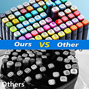 ATOPSHINY Alcohol Markers 168 Colors Drawing Pens Set Dual Tip Permanent Art Markers for Kids and Adult Gifts-168 Black Shell Refillable