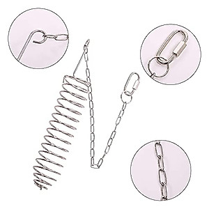 ACSUZ Bird Feeder Pole Parrots Foraging Toys for Birdcage Spiral Metal Bird Food Holder with Hook Stainless Steel