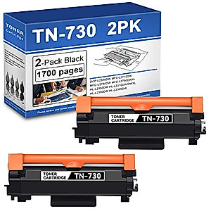 Tink (2 Pack) TN730 Compatible TN-730 Black Toner Cartridge Replacement for Brother DCP-L2550DW MFC-L2710DW MFC-L2750DW MFC-L2750DWXL Printer Toner.