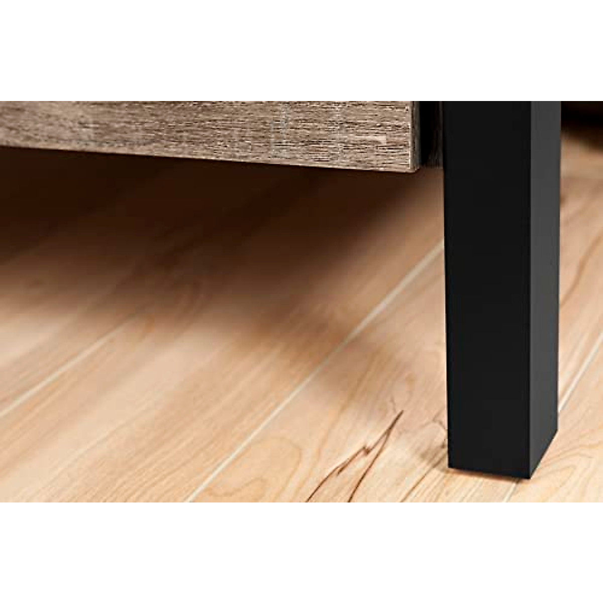 South Shore Munich 2-Drawer Nightstand, Weathered Oak and Matte Black with Metal Handles