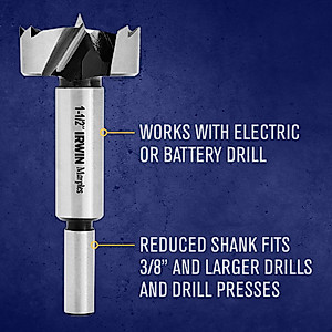 IRWIN Marples Forstner Bit Set, Wood Drill Bits, Made of Carbon Steel, Ideal for Fine Woodworking, Cabinet-making and more, 14 Pieces (1966893)