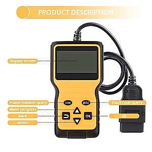 Car Code Reader - Check Engine Code Reader Car Diagnostic Tool with Reset - Quickly Clear Fault Codes - Professional Scanner for Car,Compatible with All OBD II Protocol Cars to Present