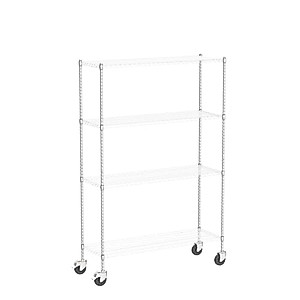 Leteuke Wire Shelving Unit with Wheels, NSF Certified 4 Tier Adjustable Storage Shelves 48"×18"×72", 2400LBS Heavy Duty Shelving Commercial Grade Metal Storage Utility Rack for Kitchen Garage, Chrome
