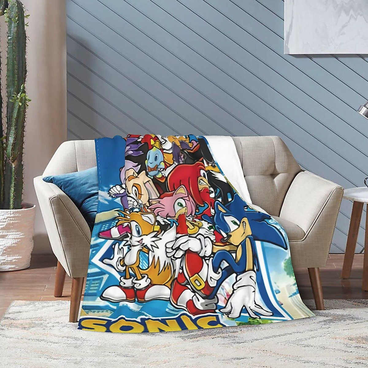 Longview Game Blanket Ultra-Soft Flannel Throw Blanket Cartoon Blankets Light Weight Bed Couch Living Room for Boys Grils 50''X40''