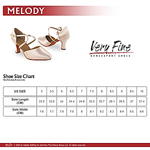 Very Fine Melody Womens Flesh Satin Smooth Latin Ballroom Dance Shoes 2.5" Spool Heel US Size 9 M