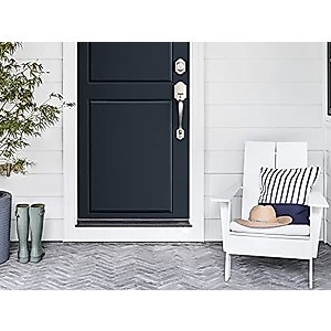 Brightify Satin Nickel Front Door Handle, Satin Nickel Door Handle with Door Lever, Modern Front Door Handle Set, Adjustable Deadbolt Lock Set with Single Cylinder, Reversible for Right&Left