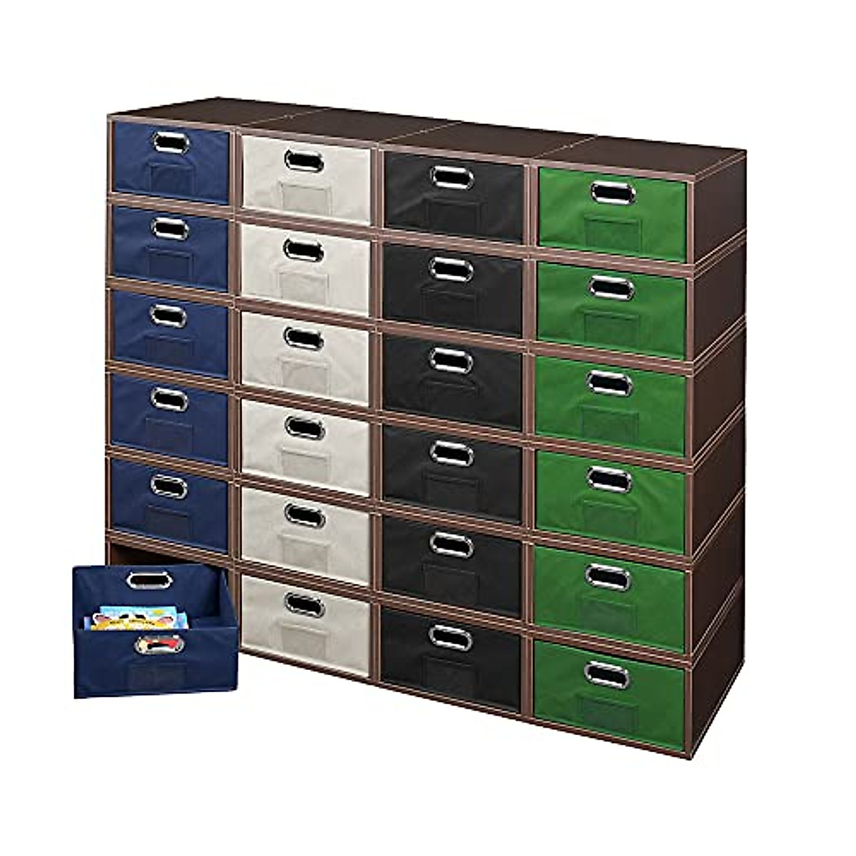 Niche Cubo Set of 2 Half-Size Foldable Fabric Storage Bins- Natural