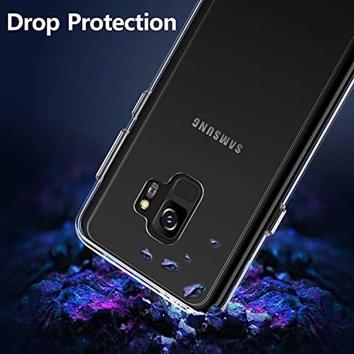 Rayboen for Samsung Galaxy S9 Case Crystal Clear Non-Slip Shockproof Protective Cover Hard PC Back & Soft TPU Frame Slim Sumsung Galaxy S9 Phone Case