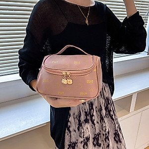 JAMNSY Women's Luxury Printed Makeup Bag | Zipper Cosmetic Bag with Handle | Cute Travel Toiletry Bag Organizer - Lovely Gifts for Her