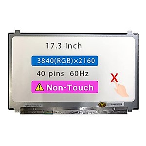 17.3" Screen Replacement for Acer Predator Helios 500 PH517-51-95Y8 LCD Display Panel 40 pin (UHD 3840 * 2160 Non-Touch)