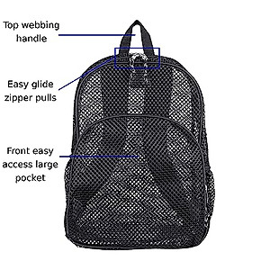 Eastsport Mesh Backpack With Adjustable Padded Shoulder Straps, Black